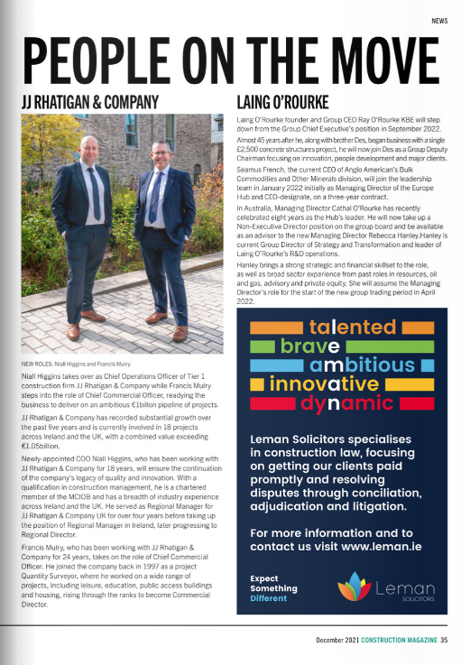 Growth at JJ Rhatigan & Company Continues with Two New Senior ...